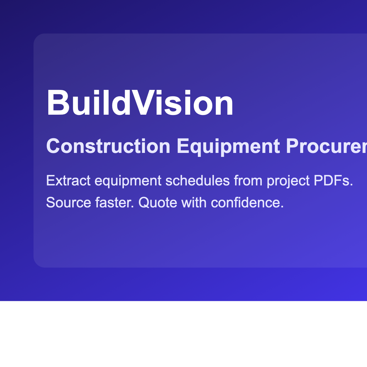 Equipment Procurement Guides | BuildVision